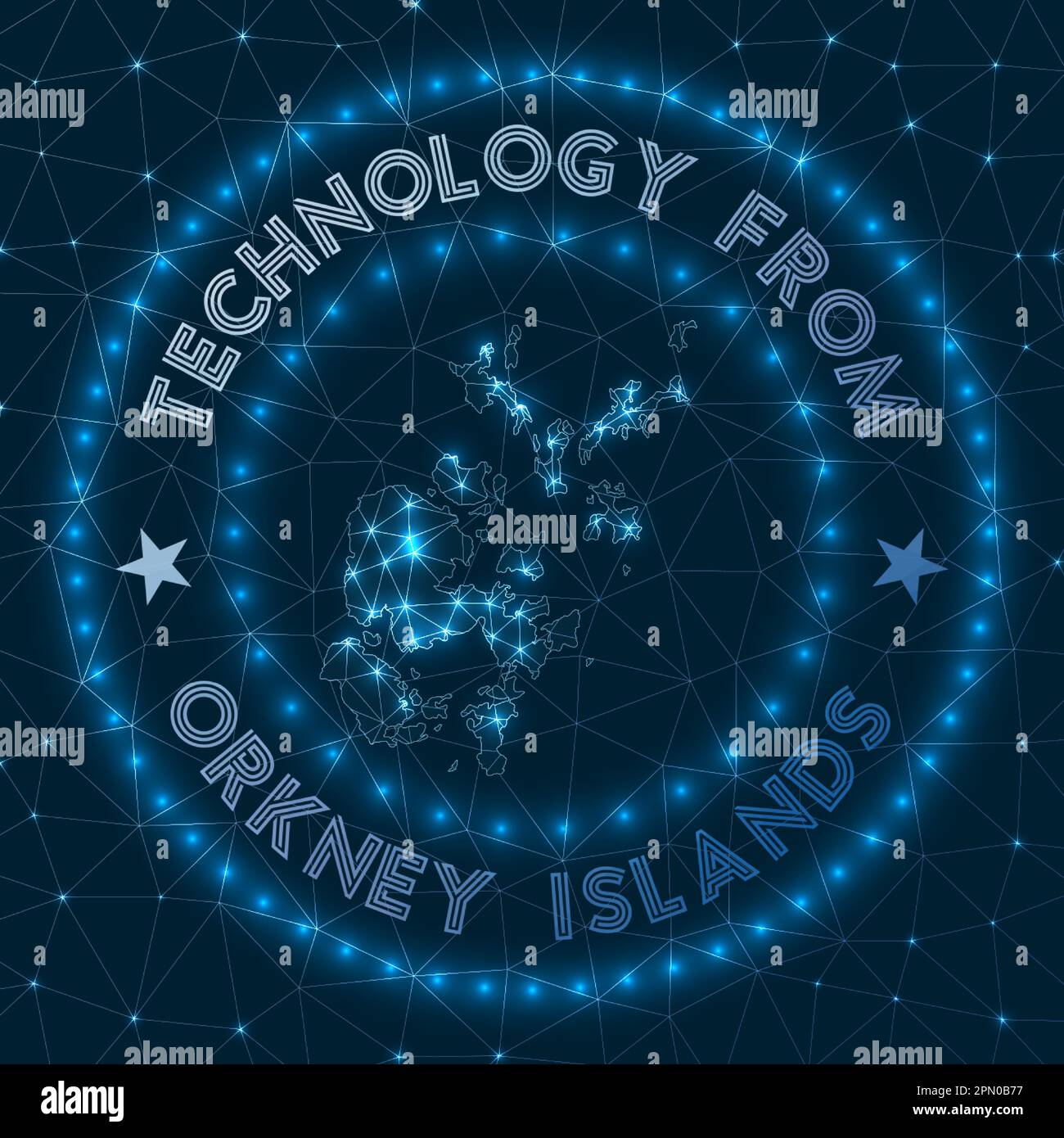 Technology From Orkney Islands. Futuristic geometric badge of the ...