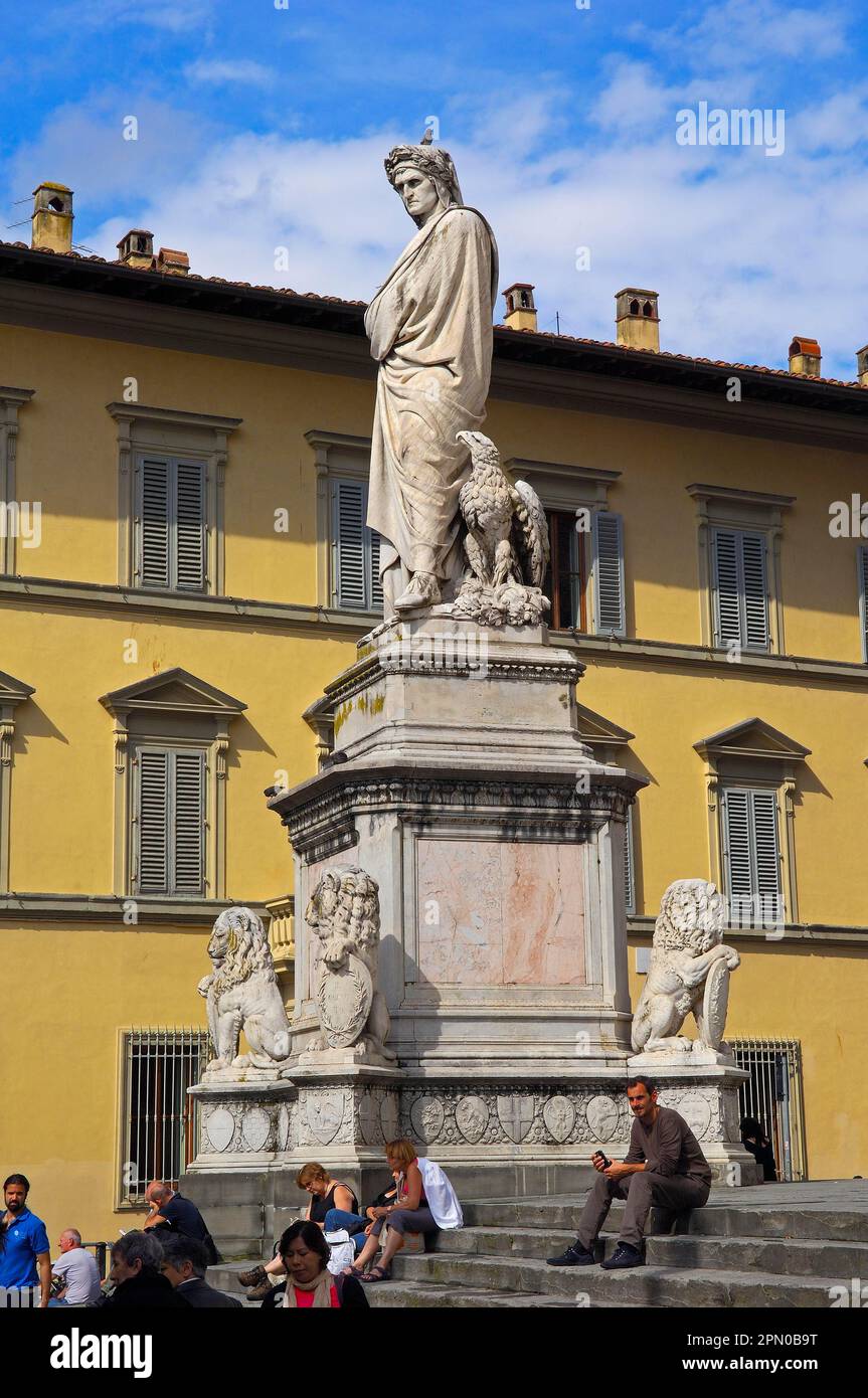 Statue of dante basilica santa croce hi-res stock photography and ...