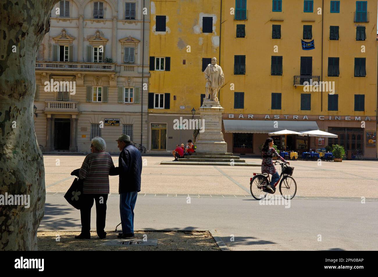 Lucca, Napoleone Square, Piazza Napoleone, Tuscany, Italy Stock Photo ...