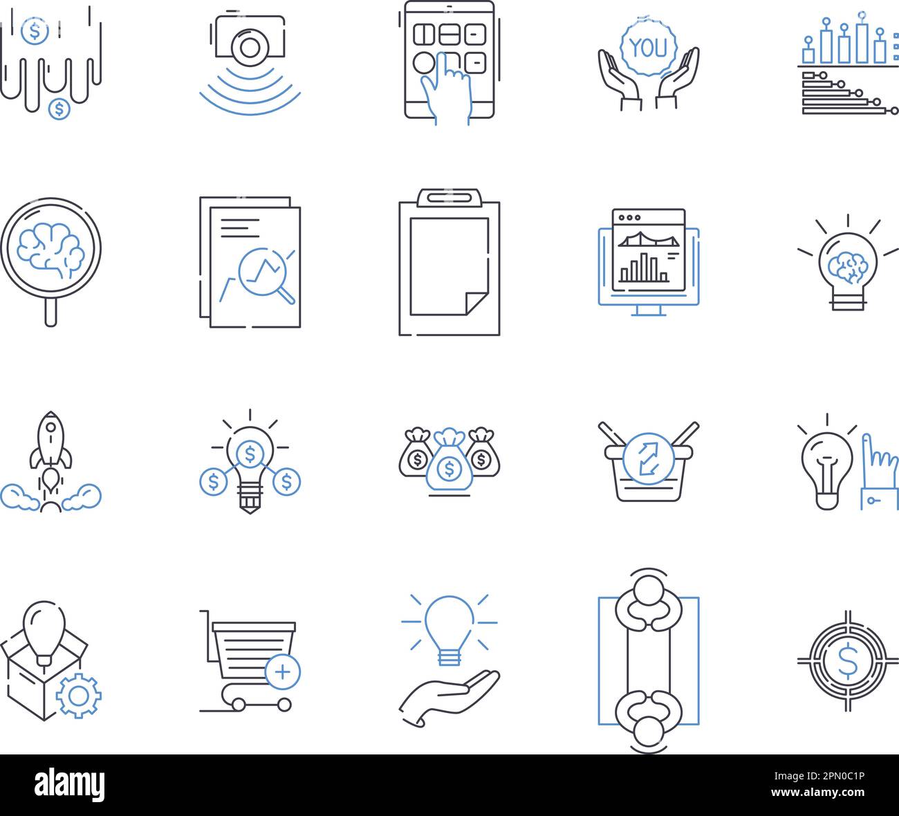 Digital Transformation Outline Icons Collection Digital Transformation Technology Automation