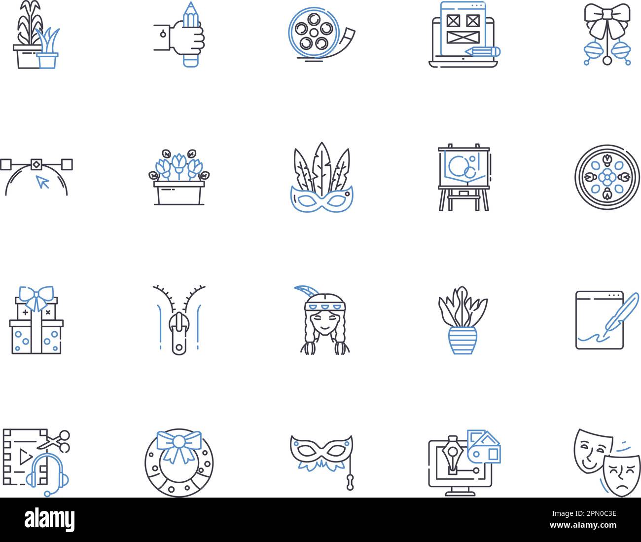 Creativity outline icons collection. Inventive, Resourceful, Innovative ...