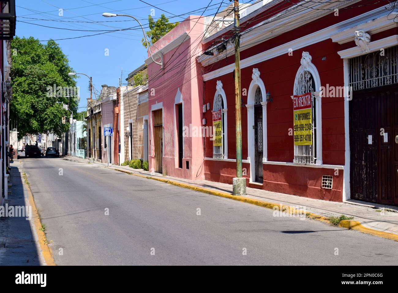The colorful streets of the historic city of Merida, Yucatan, Mexico ...