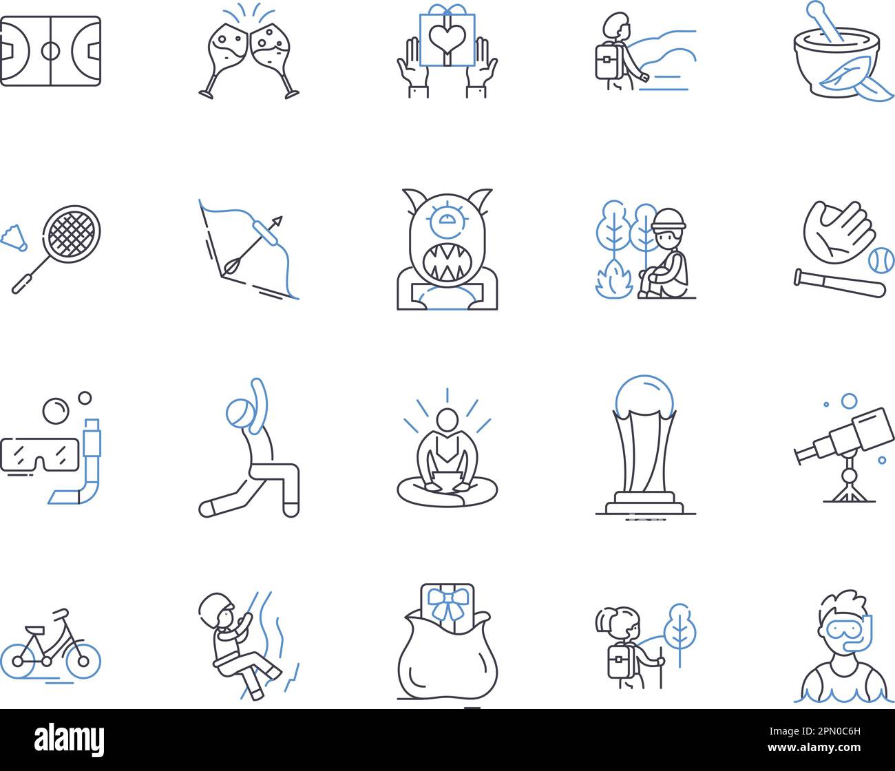Hobbies and sport outline icons collection. Sports, Hobbies, Fishing ...