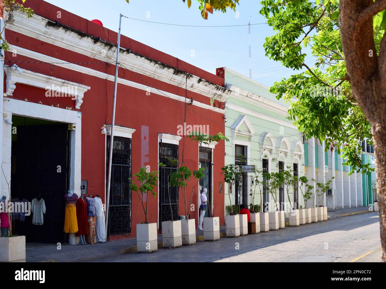 The colorful streets of the historic city of Merida, Yucatan, Mexico ...