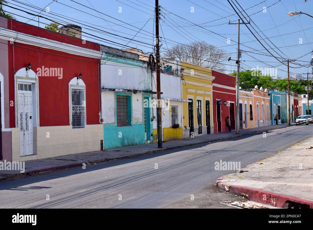 The beautiful and colorful streets of the historic city of Merida ...
