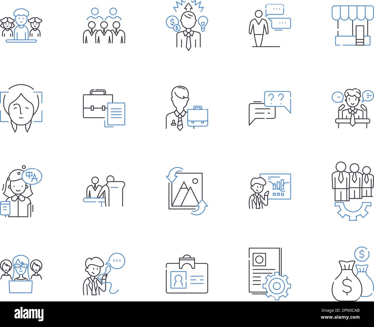 Career management outline icons collection. Career, Management ...
