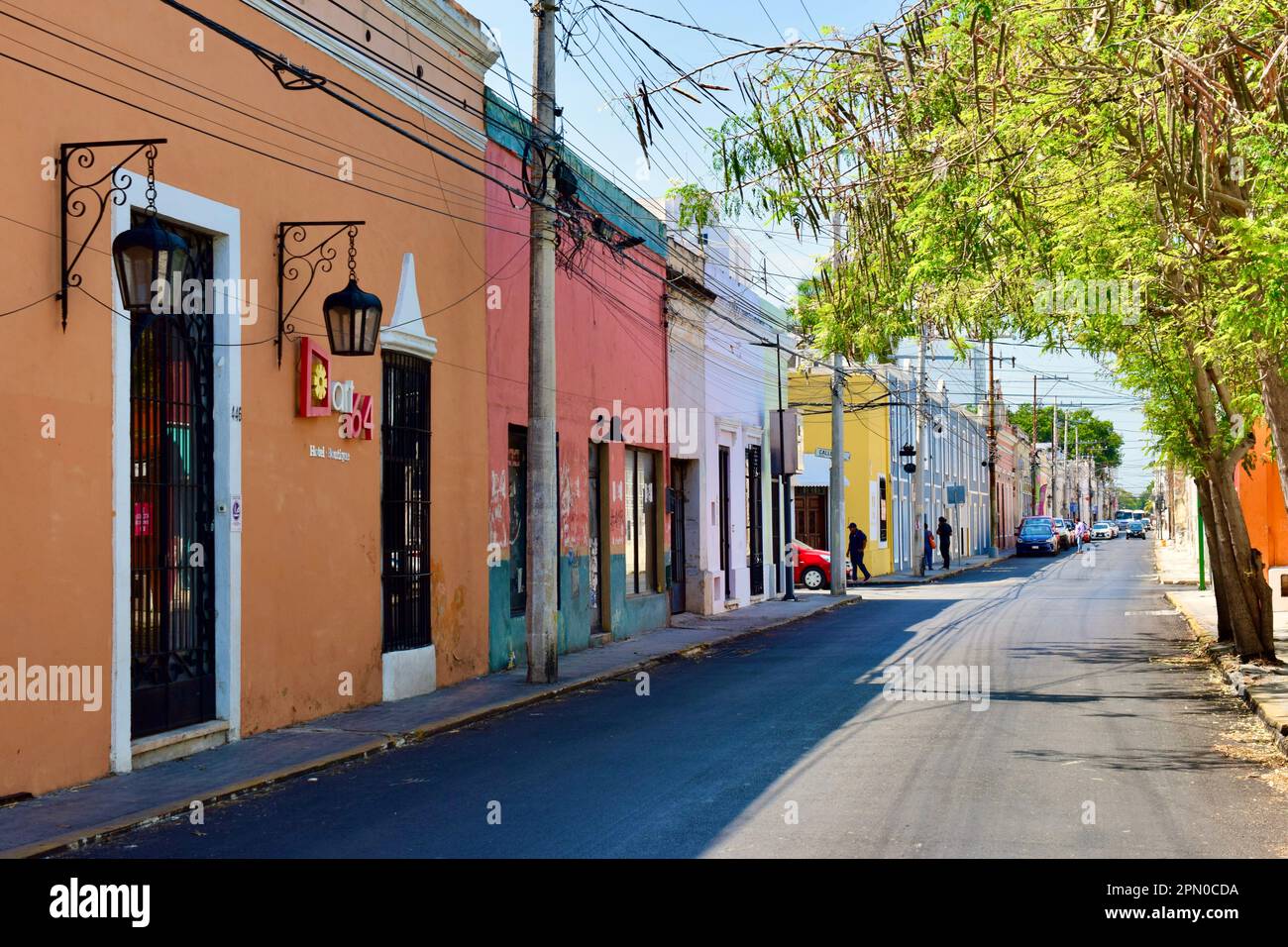 The beautiful colors of the buildings on the streets of the historic ...