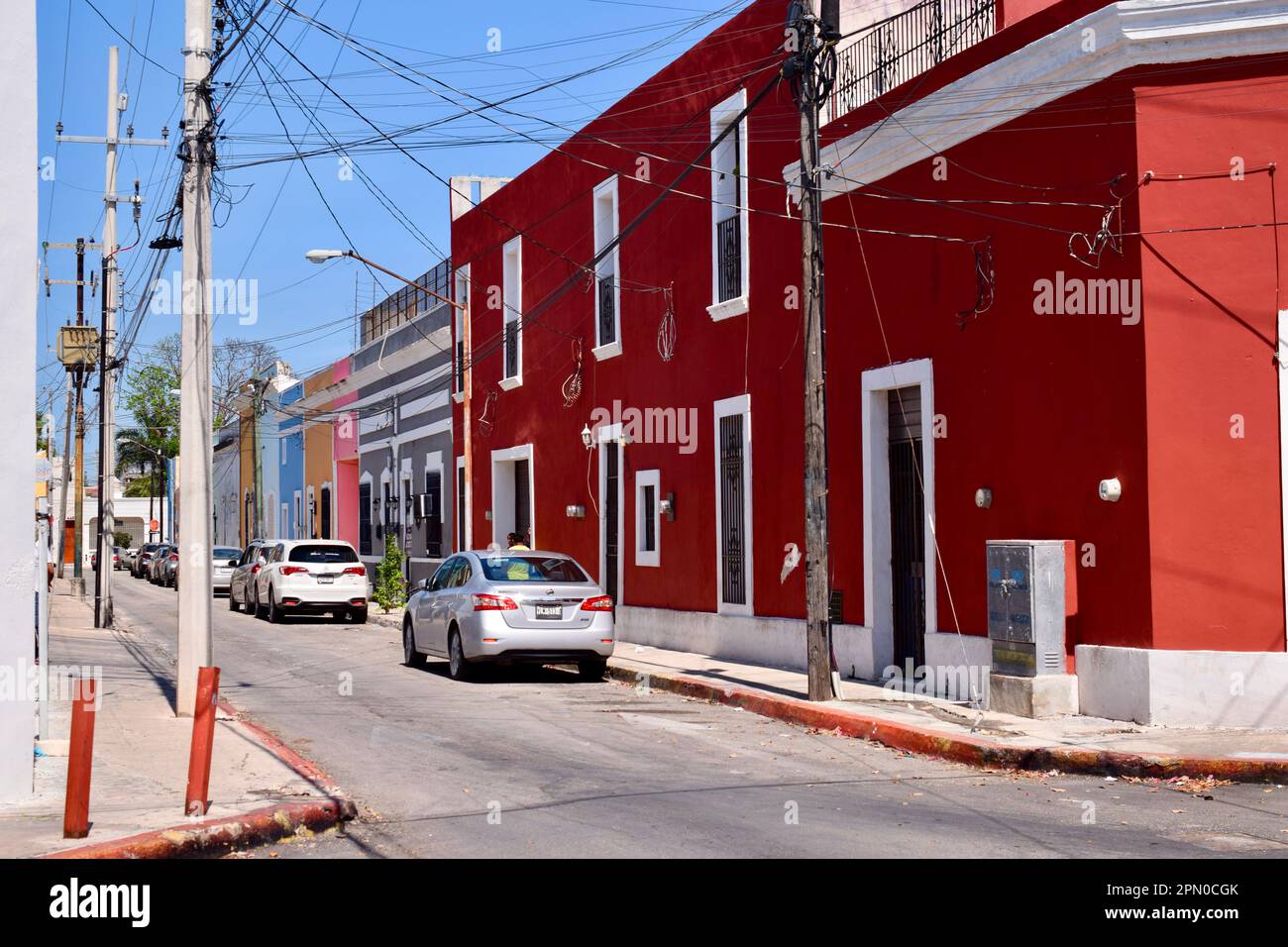 The beautiful colors of the buildings on the streets of the historic ...