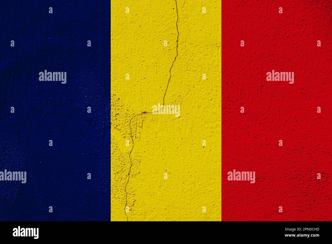 Flag of the Republic of Chad on a textured background. Concept collage ...