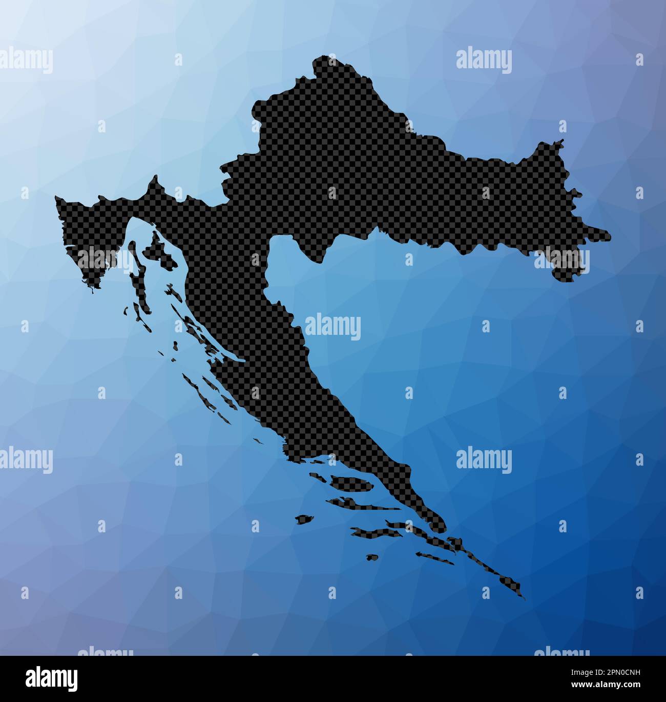 Croatia geometric map. Stencil shape of Croatia in low poly style ...