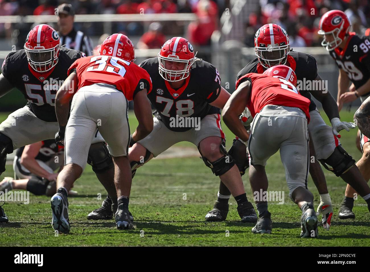 ATHENS, GA - APRIL 15: Georgia Bulldogs Jr. OL Chad Lindberg (78 ...