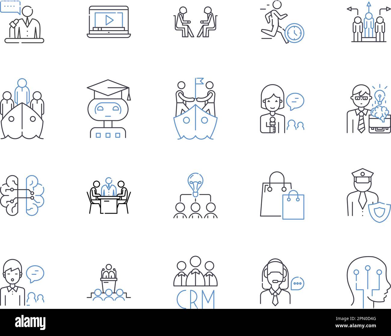Career management outline icons collection. Career, Management ...