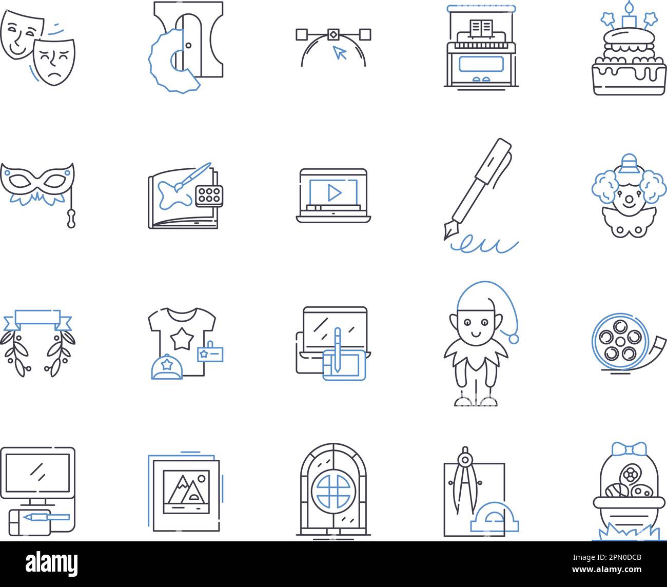 Handmade projects outline icons collection. handmade, project, DIY ...