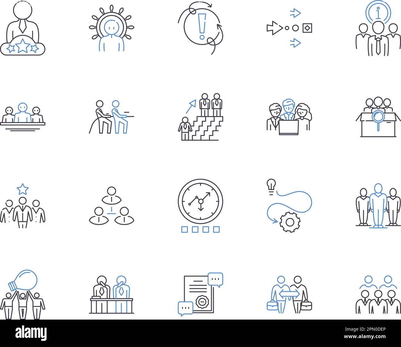 Business employees outline icons collection. Workers, Staff, Associates ...