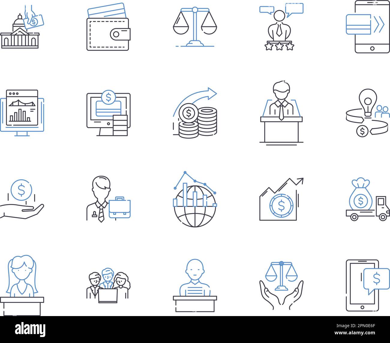 Bank legal outline icons collection. Bank, Legal, Contract, Finance, Law, Issues, Rights vector ...