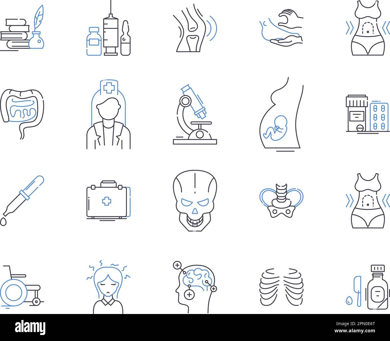 Health treatment outline icons collection. Therapy, Care, Healing ...