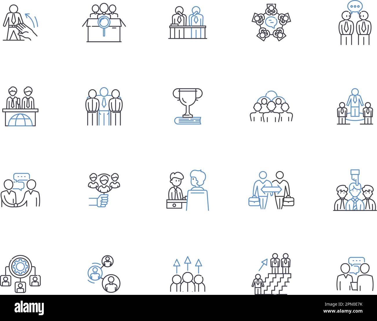 Business team outline icons collection. Business, Team, Collaboration ...