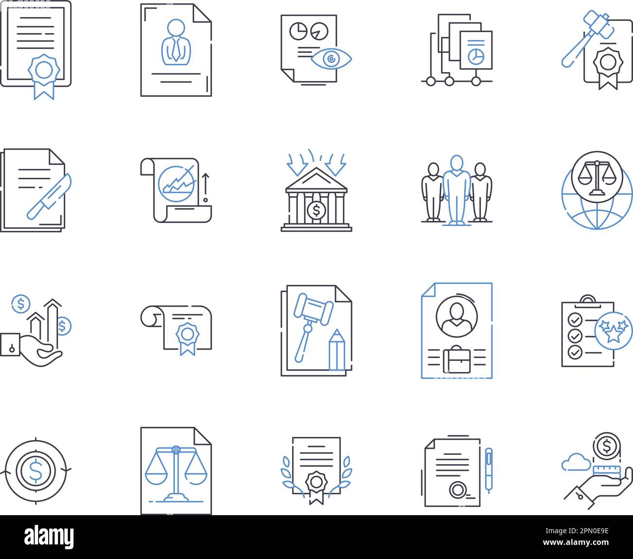 Legal services outline icons collection. Lawyer, Attorney, Barrister ...