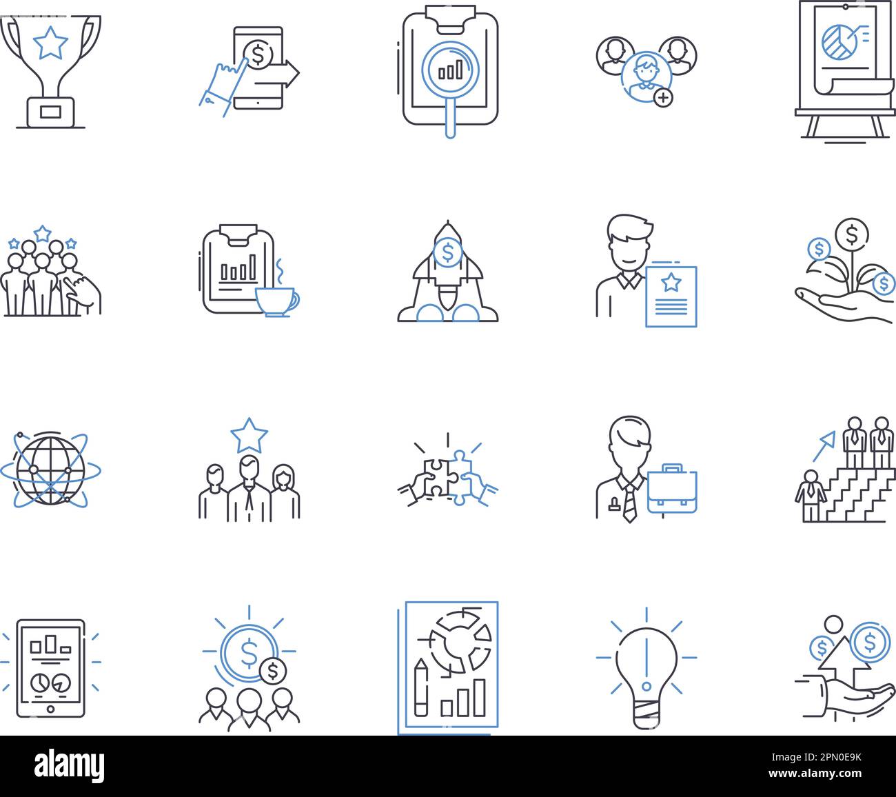 Effectiveness outline icons collection. Efficient, Productive ...