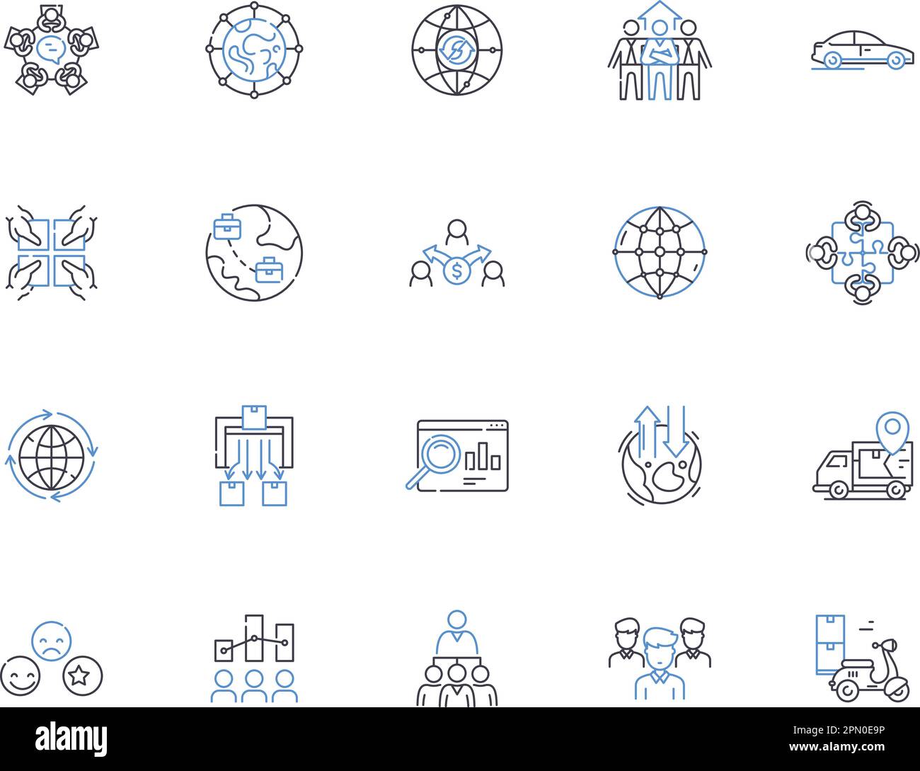 Distribution Outline Icons Collection Distribution Spread Allocation Dissemination