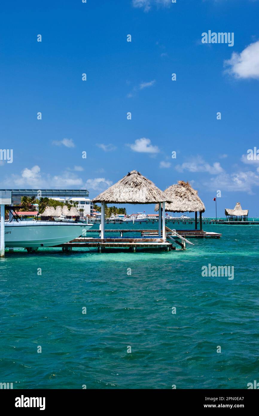 A beautiful, clear day in San Pedro, Ambergris Caye, Belize with ...