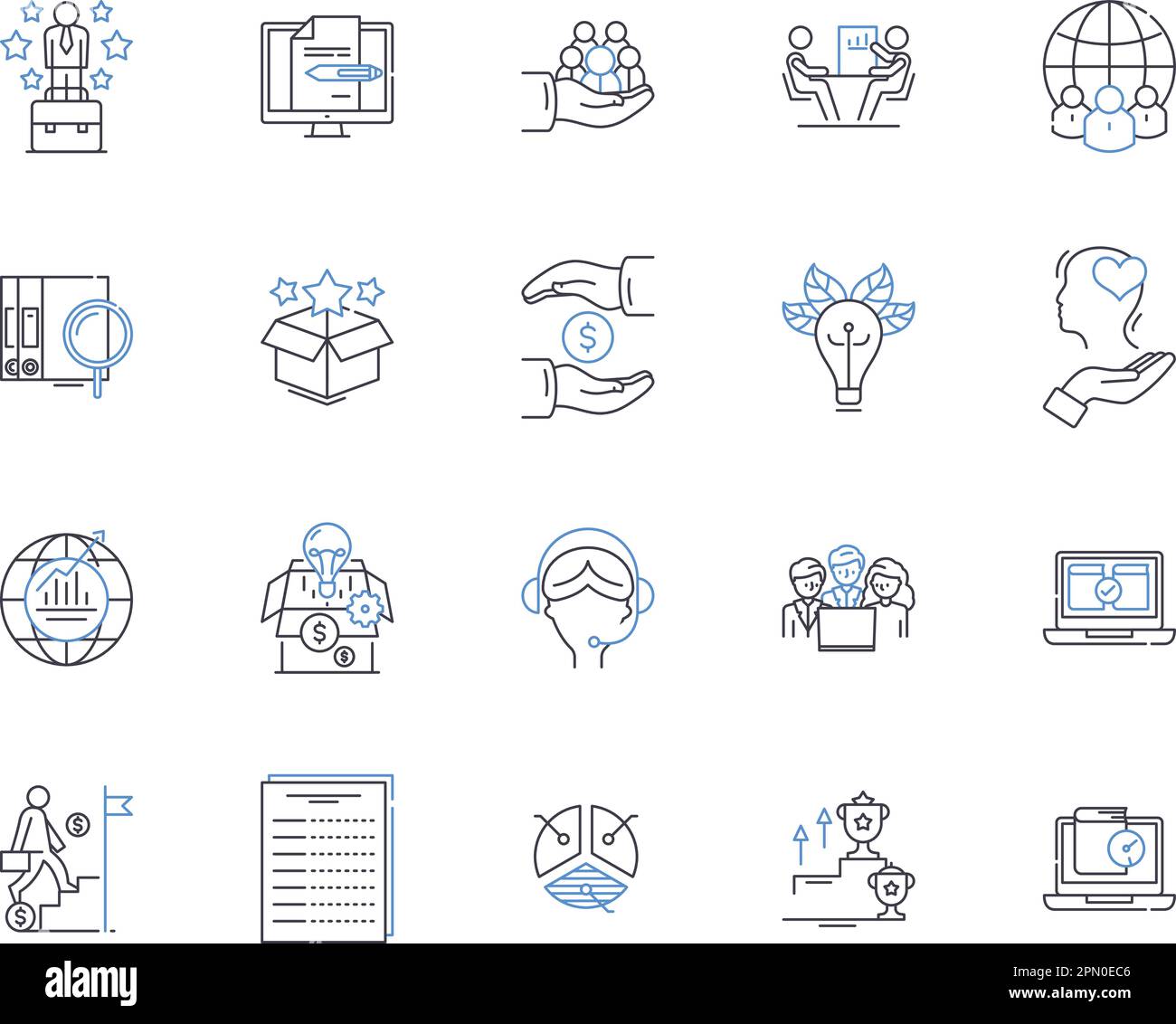 Business revenue outline icons collection. Profit, Revenue, Income ...