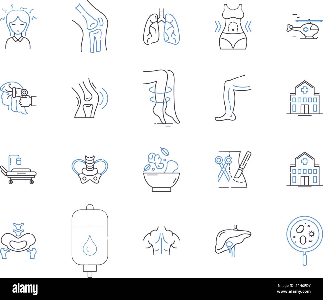 Hospital treatment outline icons collection. Medical, Care, Treatment ...