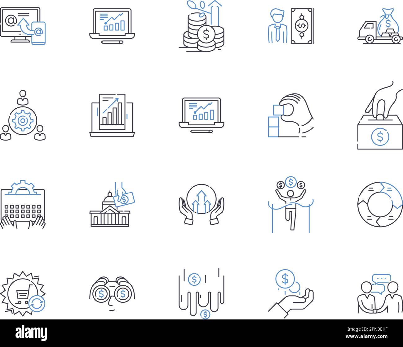 Finance tech outline icons collection. FinTech, Financial, Technology ...