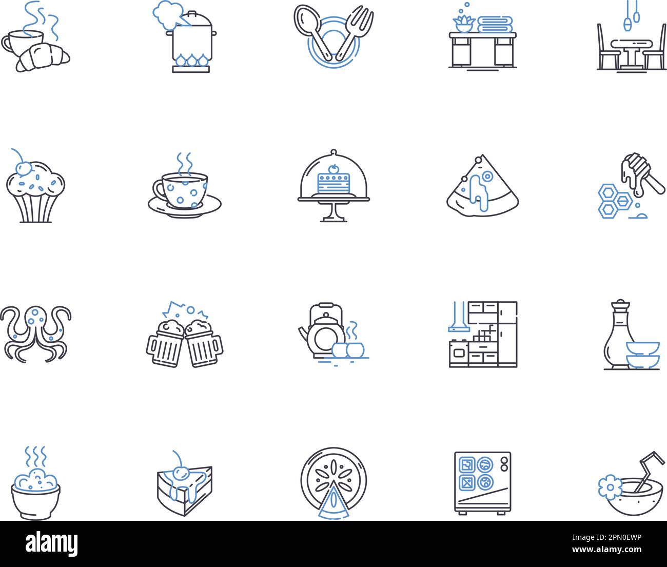 Cooking restaurant outline icons collection. cooking, restaurant ...