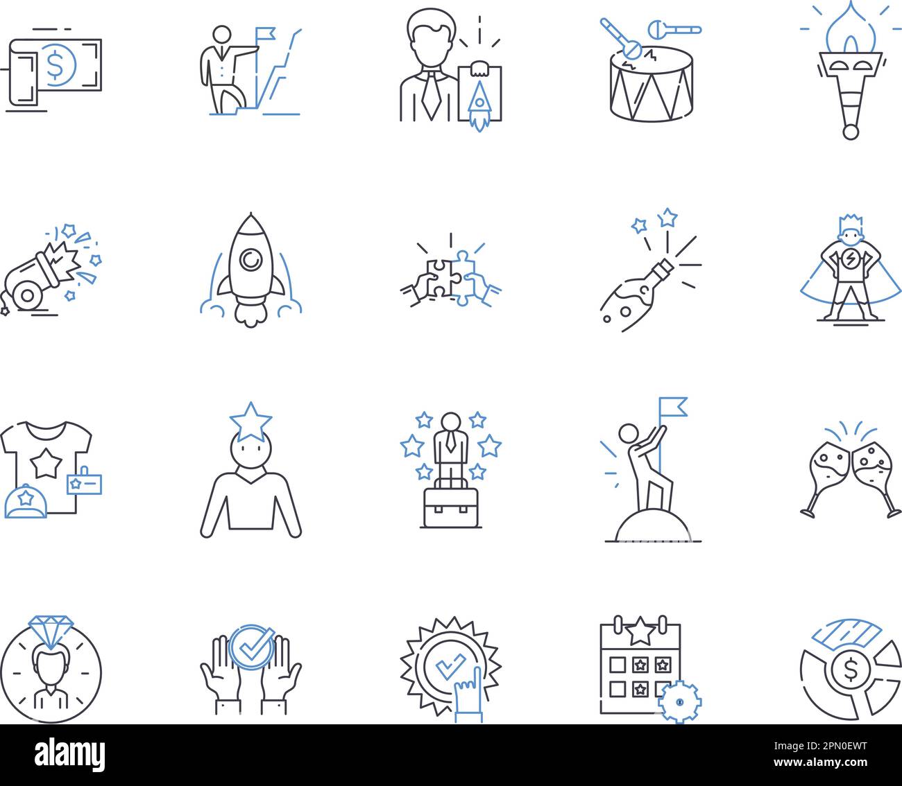 Success and money outline icons collection. Success, Money, Wealth ...