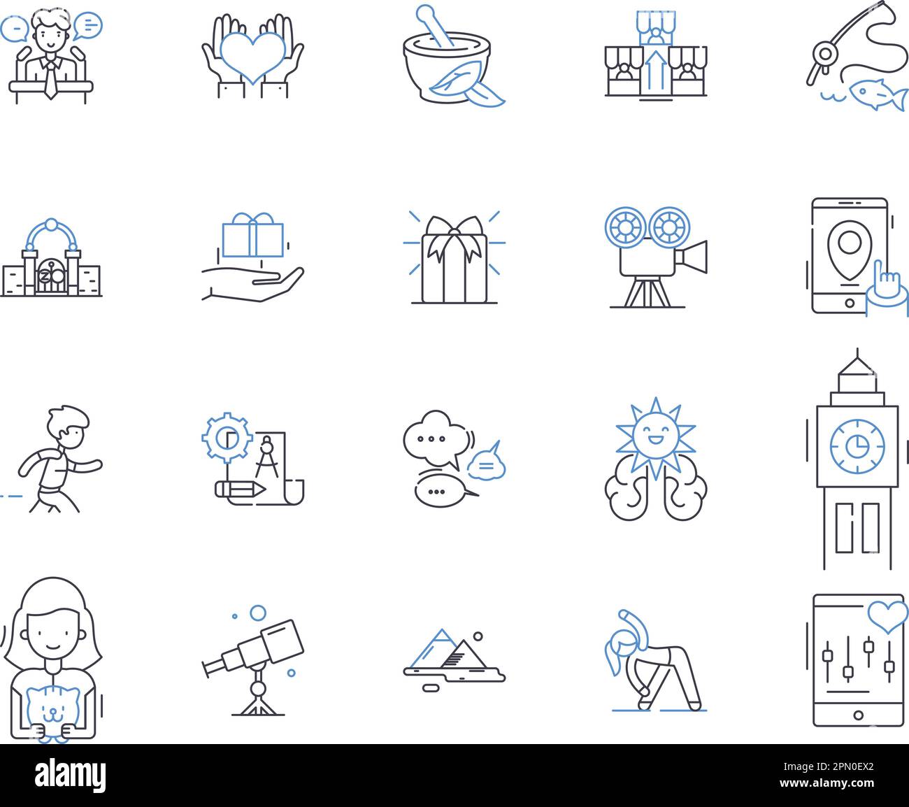 Luxury travel outline icons collection. Voyage, Luxe, Exotic, Lavish ...