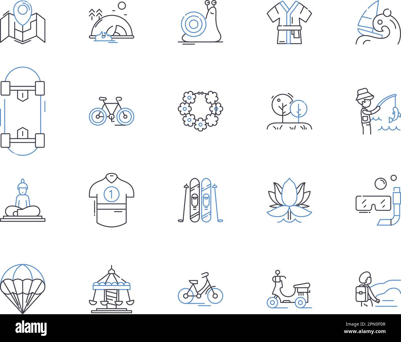 Summer voyage outline icons collection. Voyage, Summer, Tour, Trip ...