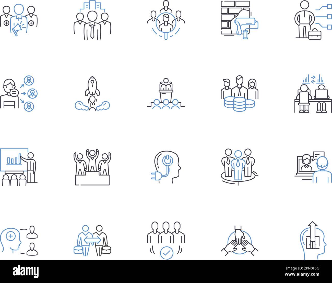Team collaboration outline icons collection. Cooperation, Collaboration, Networking, Unify, Co ...