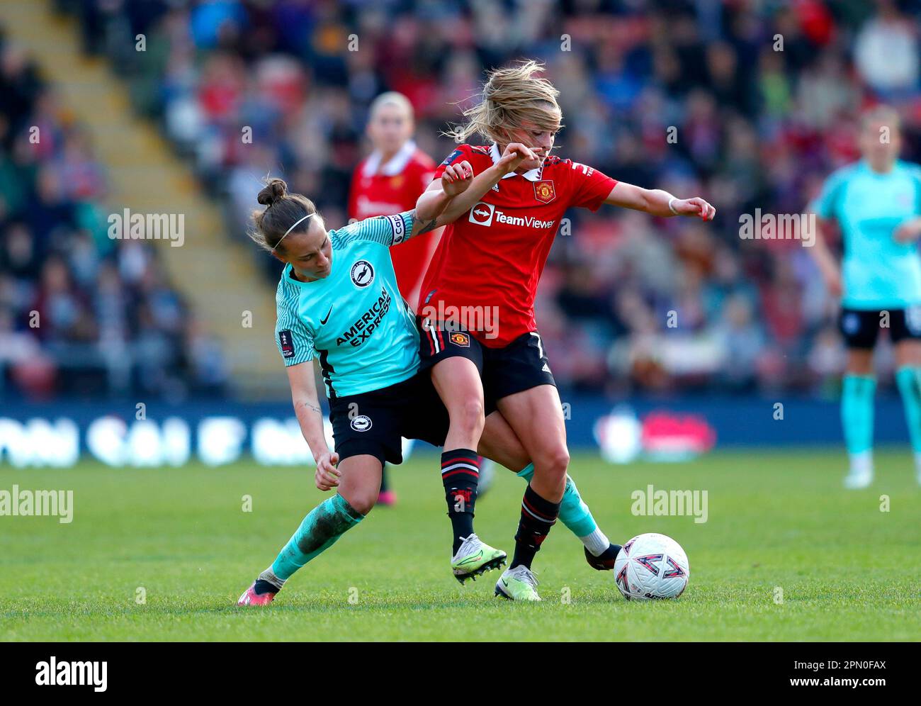 Manchester United's Ella Toone (right) and Brighton and Hove Albion's ...