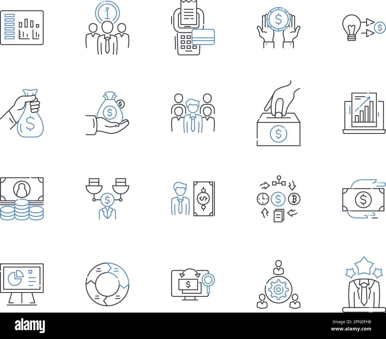 Financial advising outline icons collection. Financial, Advising ...