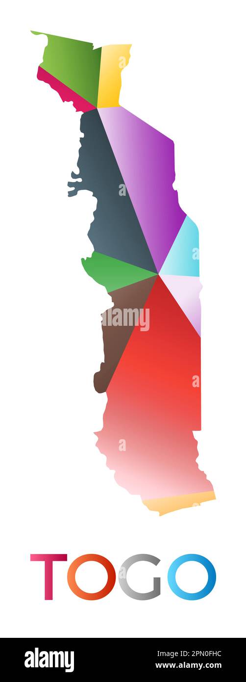 Bright colored Togo shape. Multicolor geometric style country logo ...