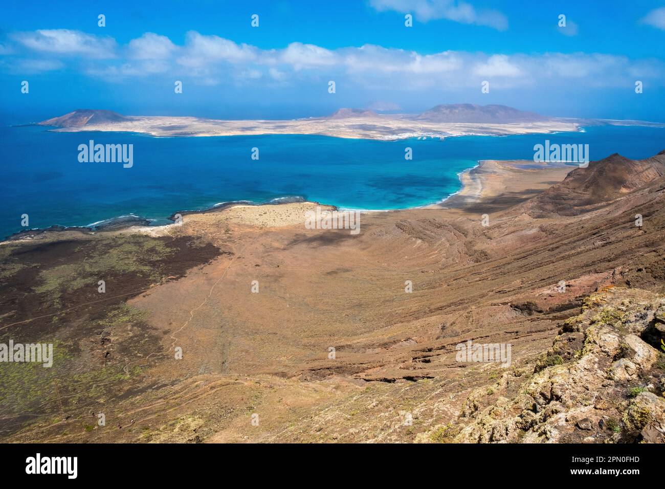 Lanzarote, Canary Islands, Spain - view of La Graciosa from near the ...