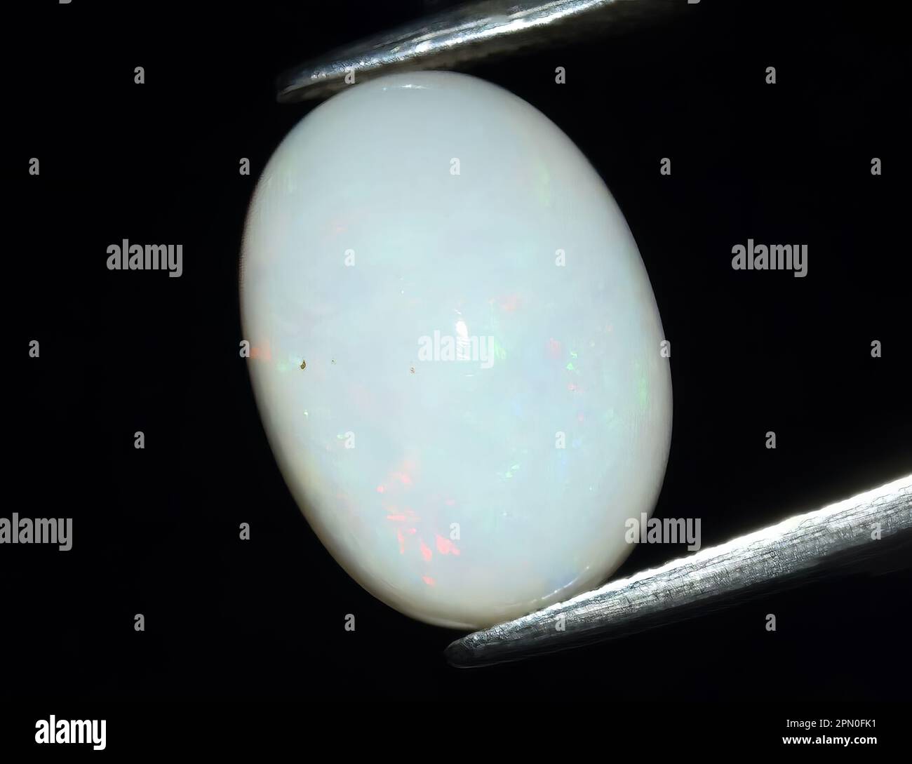 Natural precious stone noble opal on a black background Stock Photo - Alamy