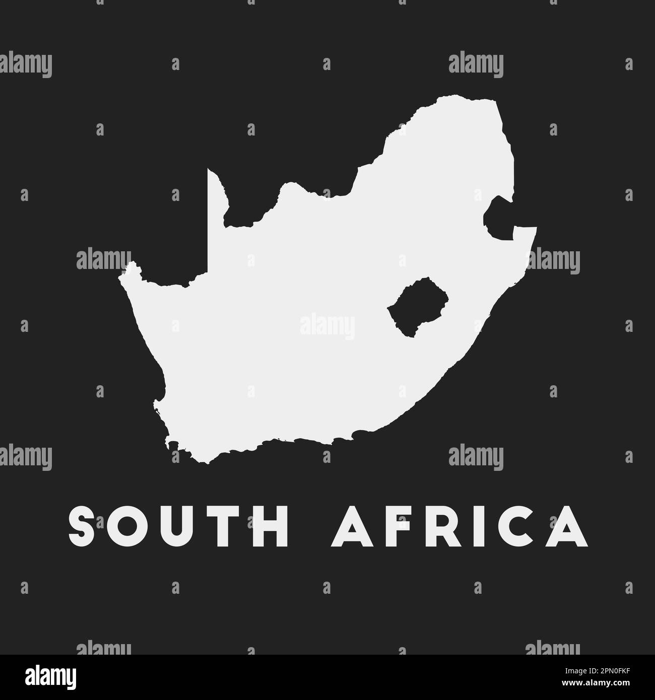 South Africa Icon Country Map On Dark Background Stylish South Africa