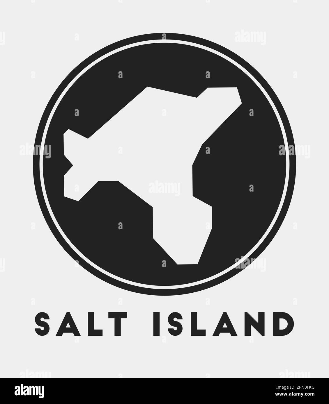 Salt Island icon. Round logo with border map and title. Stylish Salt ...