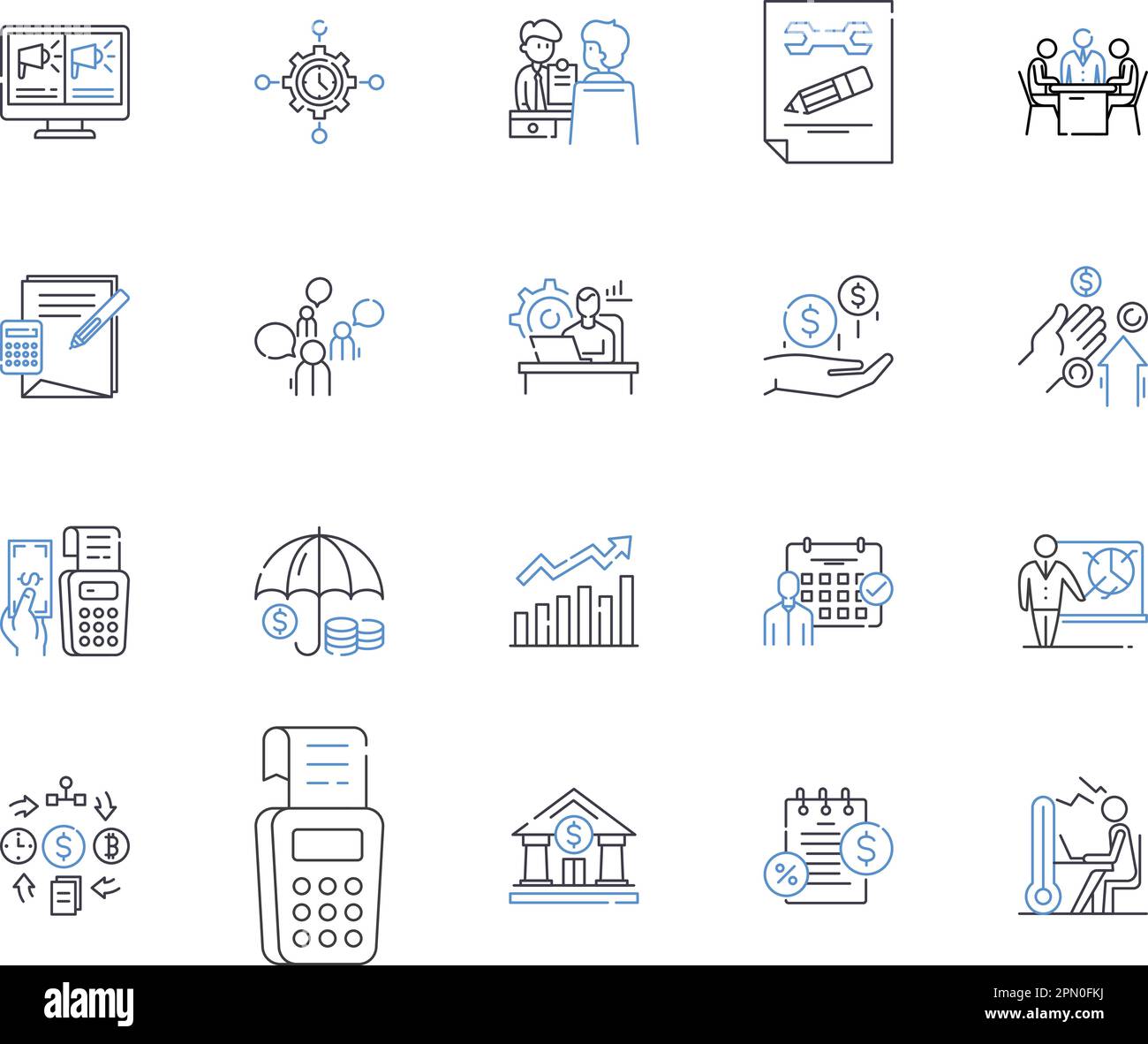 Accounting business outline icons collection. Accounting, Business ...