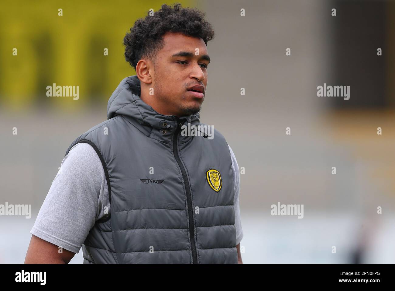 Jordan Amissah #24 of Burton Albion arrives ahead of the Sky Bet League ...
