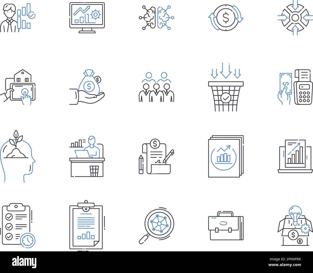 Business Decisions Outline Icons Collection Strategy Planning