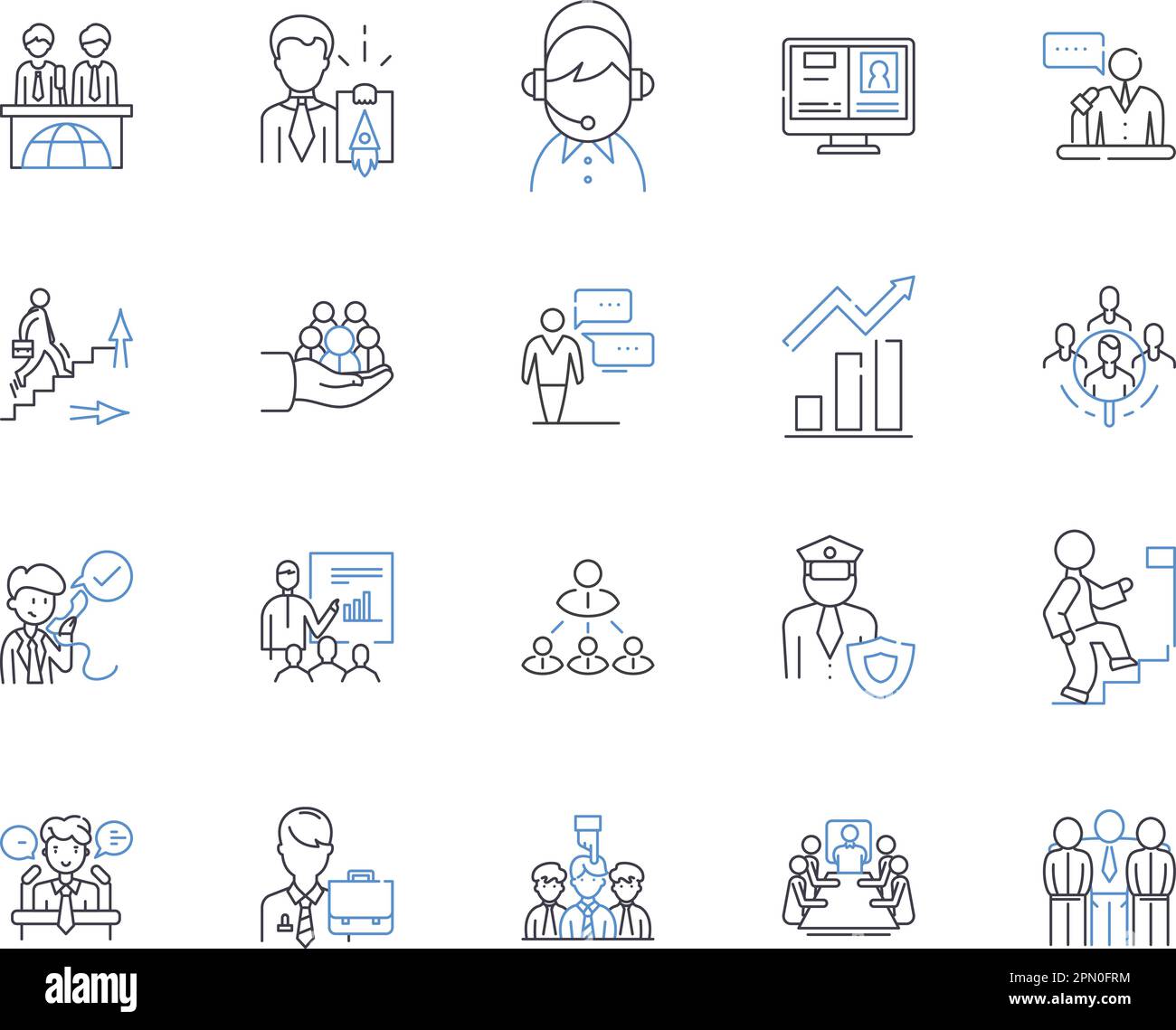 Time management outline icons collection. Planning, Discipline ...