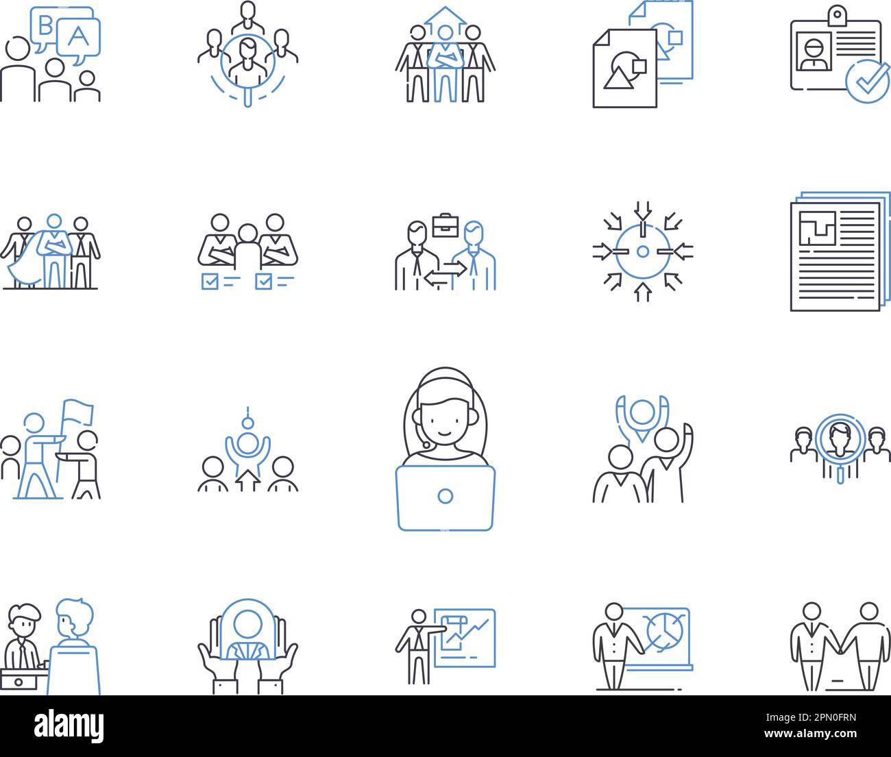 Management Workflow Outline Icons Collection Management Workflow