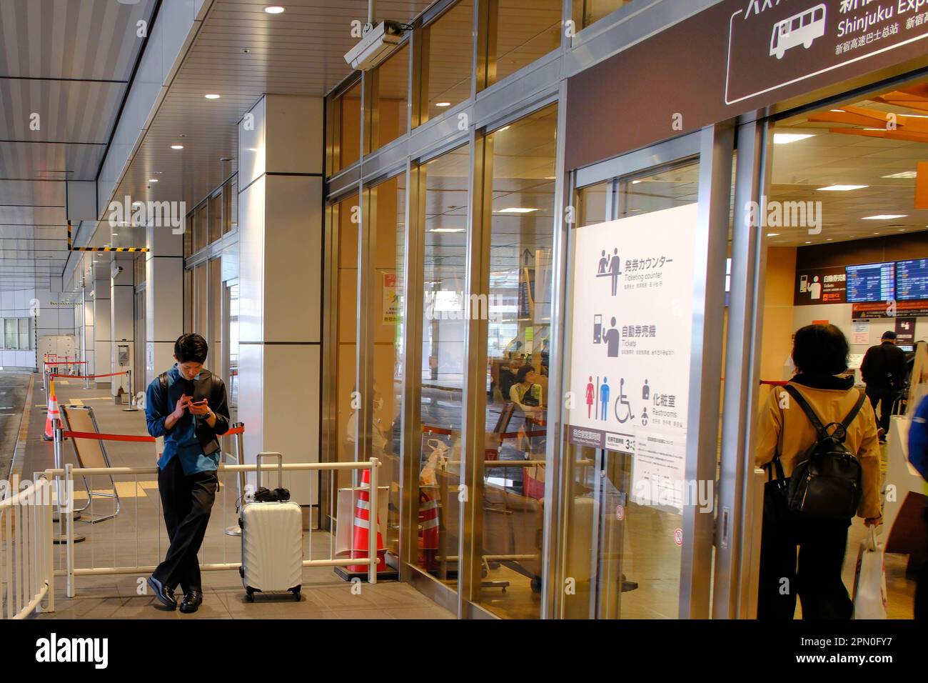 A man seen waiting for high-speed and long-distance buses at Busta ...