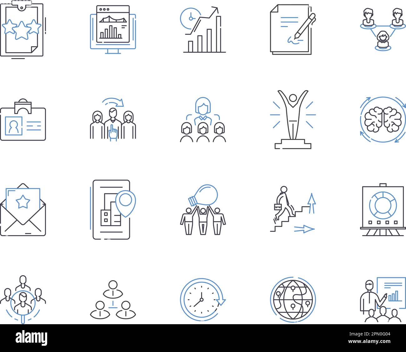 Business leadership outline icons collection. Leadership, Business ...