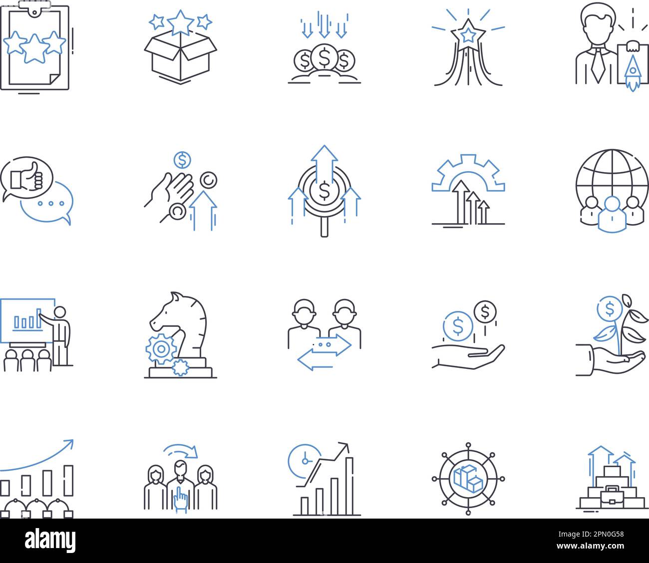 Effectiveness outline icons collection. Efficient, Productive ...