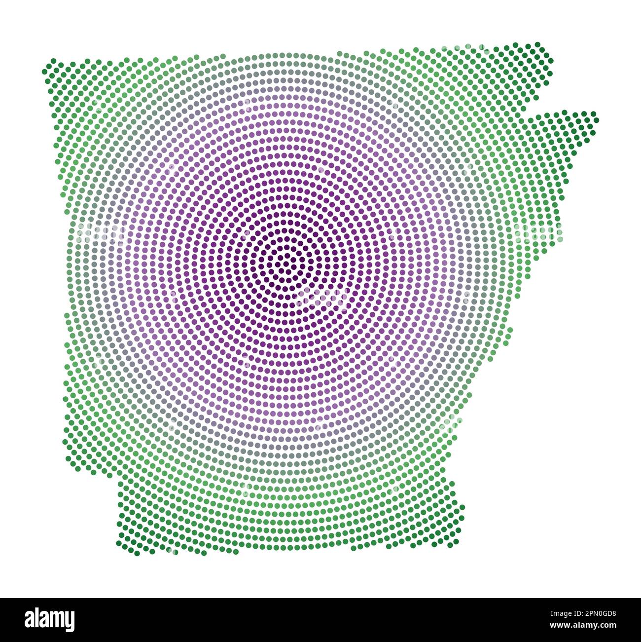 Arkansas dotted map. Digital style shape of Arkansas. Tech icon of the ...