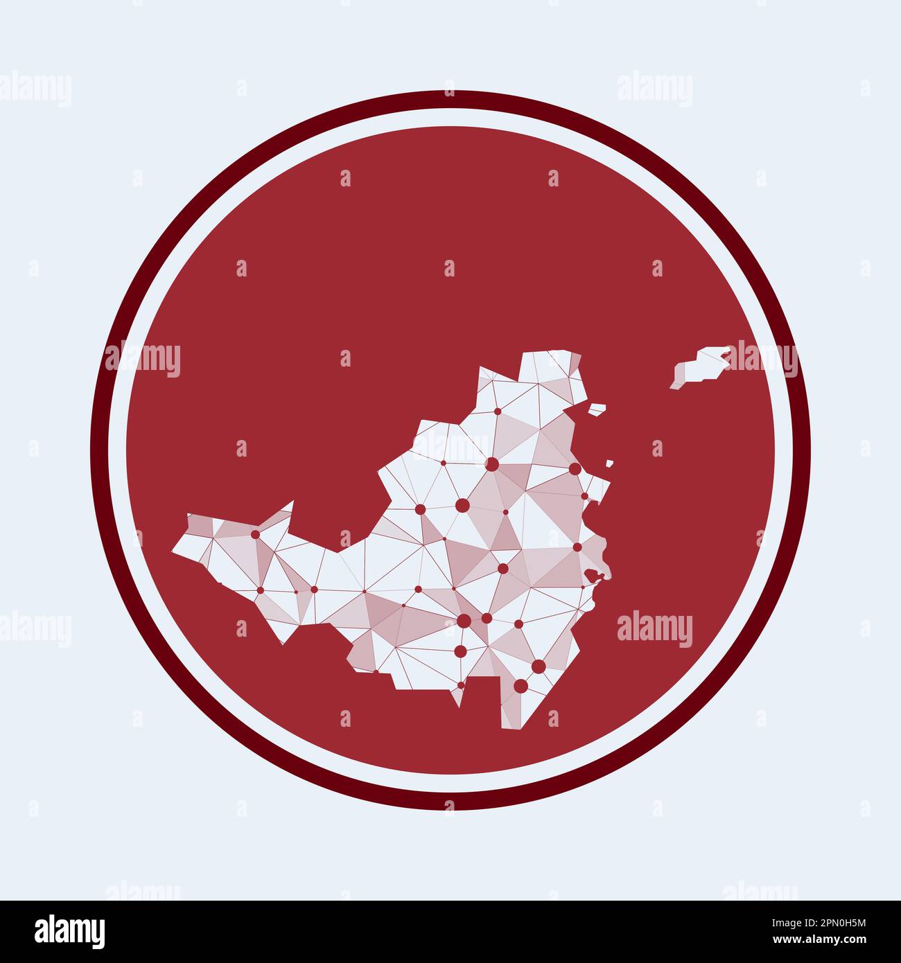 Saint Martin icon. Trendy tech logo of the island. Geometric mesh round ...